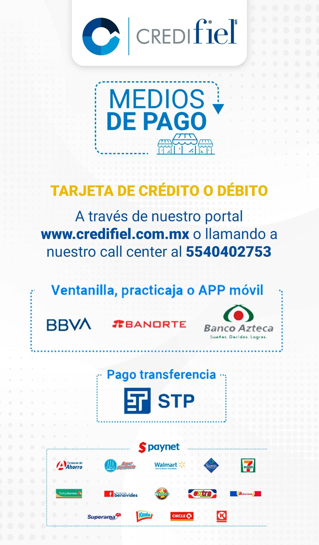 Credifiel - Canales de pago
